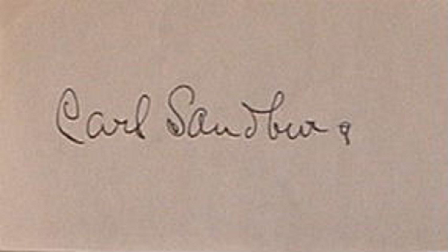 Pulitzer Prize Winner Carl Sandburg signature slip