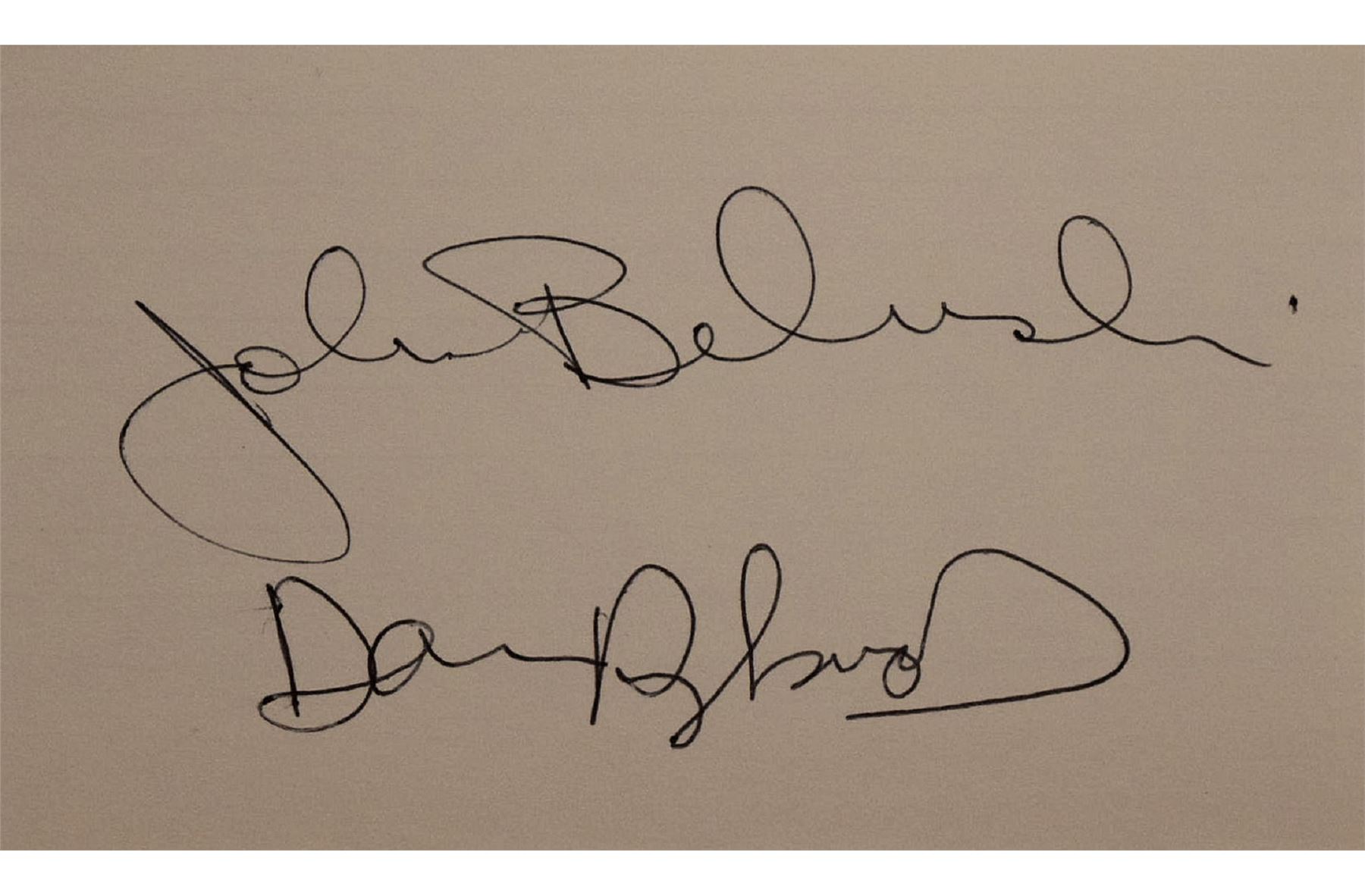 John Belushi and Dan Aykroyd signature slip