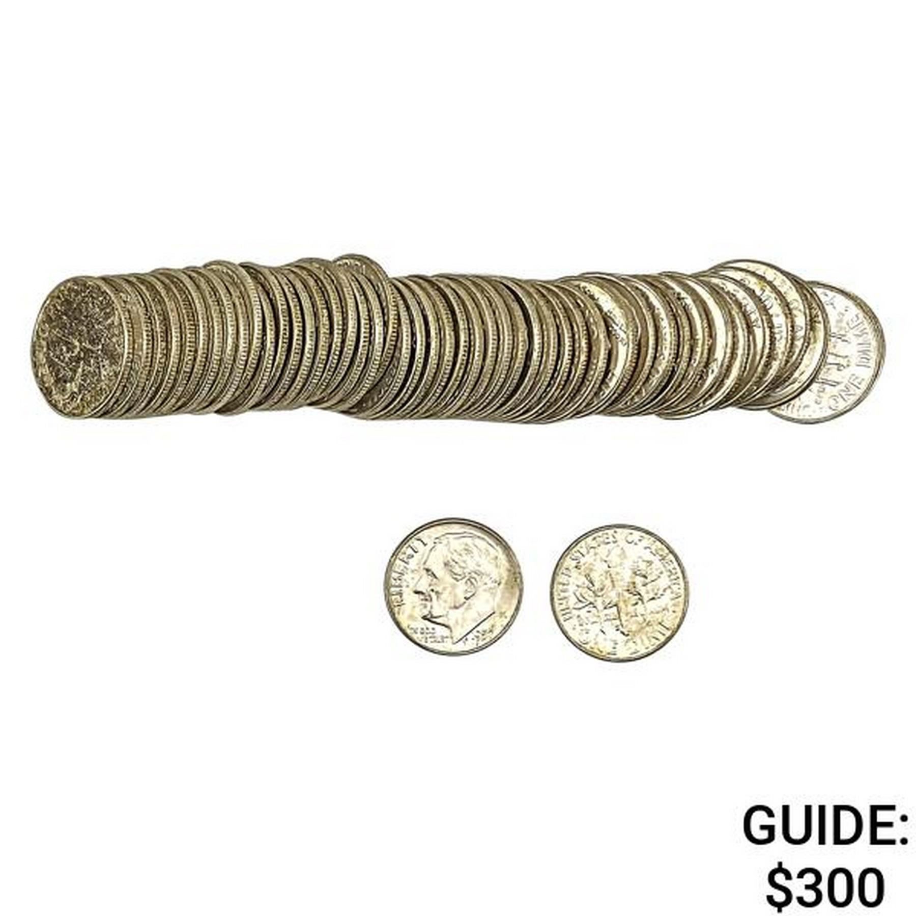 [50] 1957-D Roosevelt Dime Roll