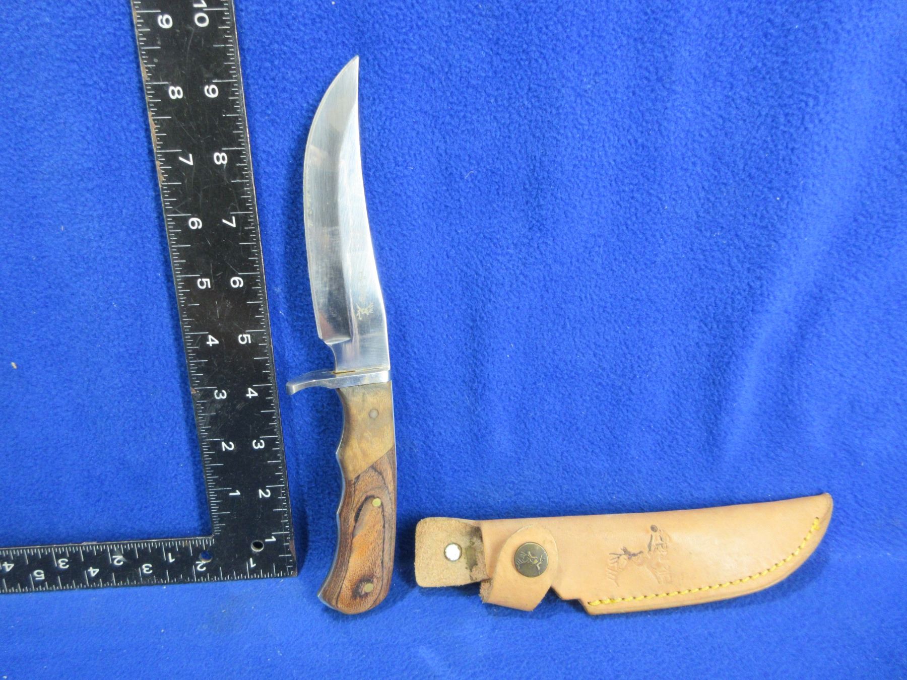 Elk Ridge Fixed Blade Knife ER085 with Leather Sheath