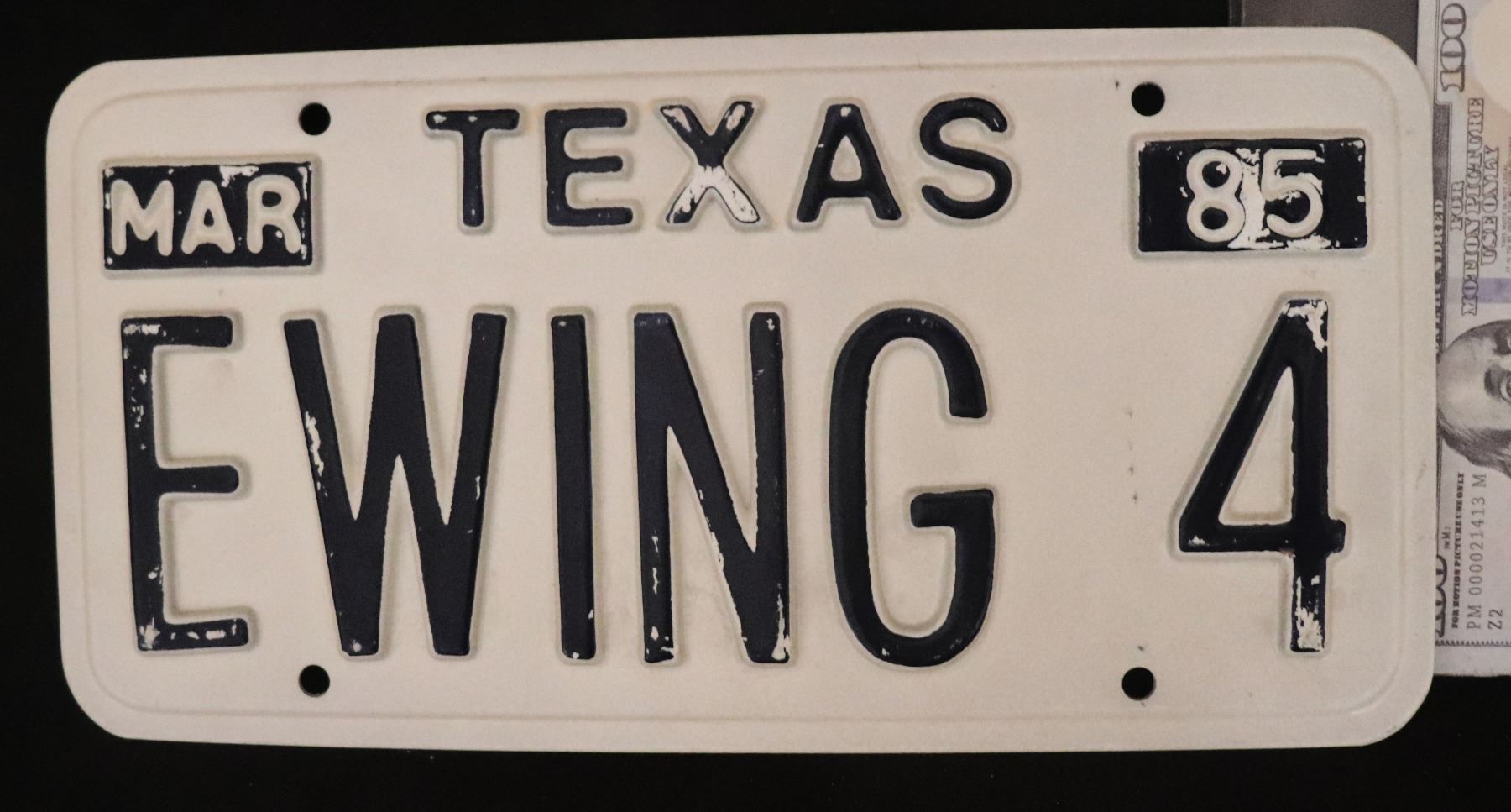 DALLAS TV EWING 4 PLASTIC 1985 TEXAS LICENSE PLATE SCREEN MATCHED