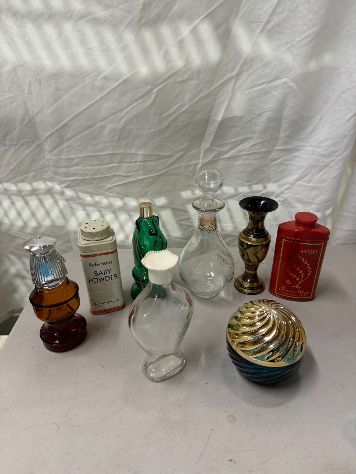 Vintage perfume and powder containers