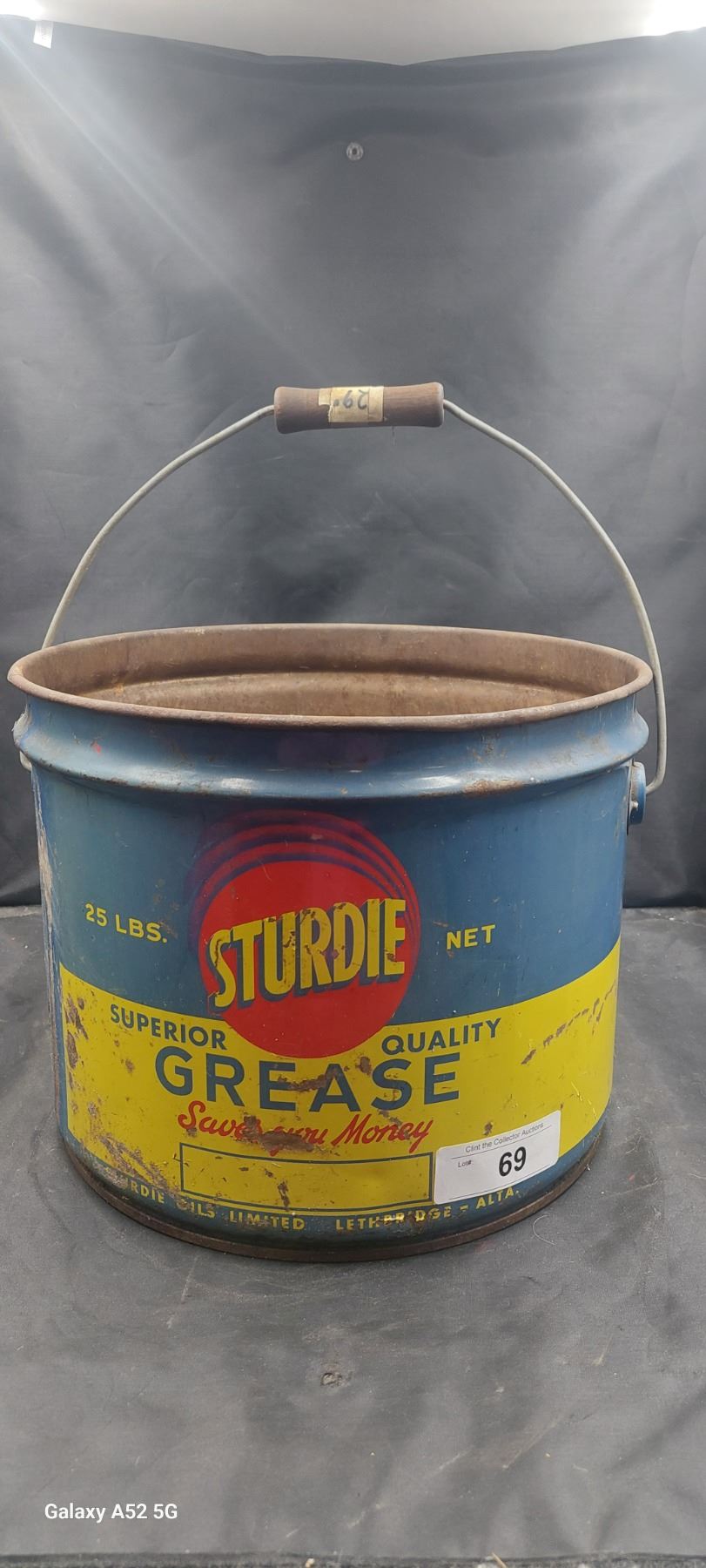 Vintage Sturdie 25lb grease pail