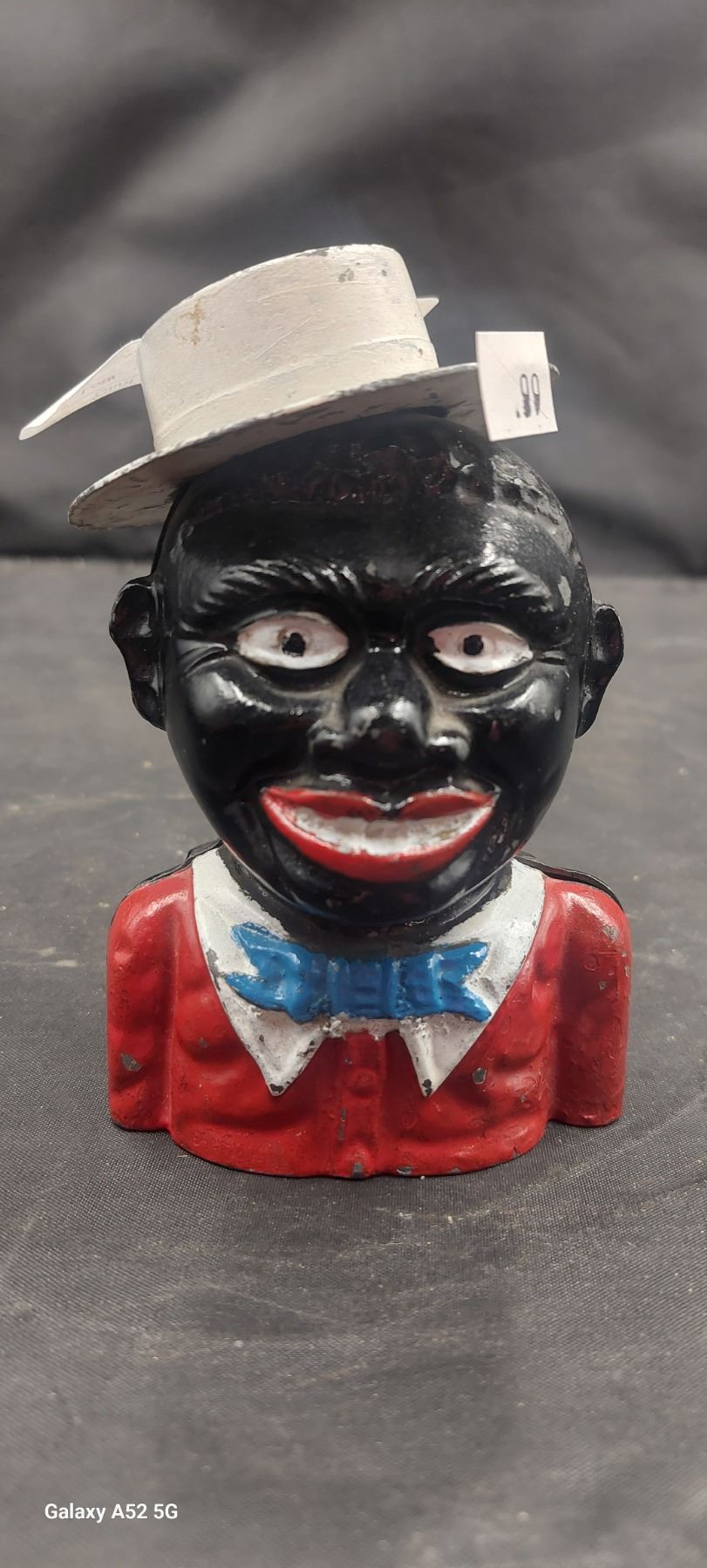 Vintage reproduction black Americana cast iron bank