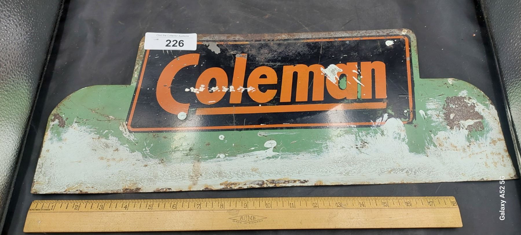 Vintage Coleman metal sign 22"x9"