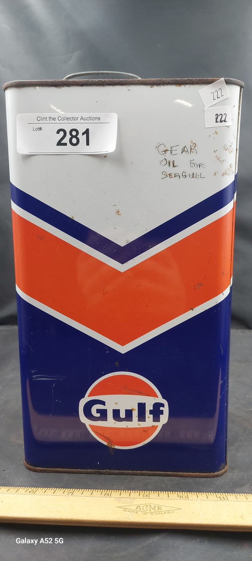 Vintage Gulf Oil tin 1 gallon
