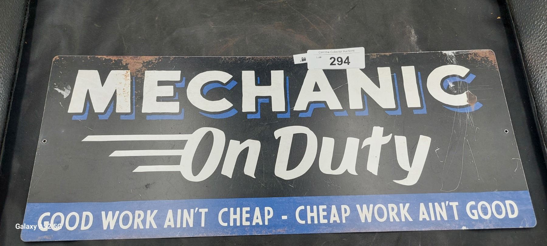 Mechanic on Duty metal sign