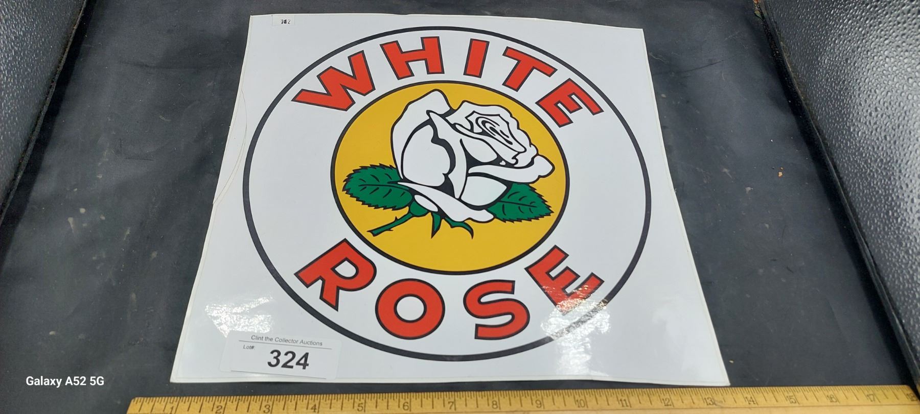 White Rose gas pump decal 11"
