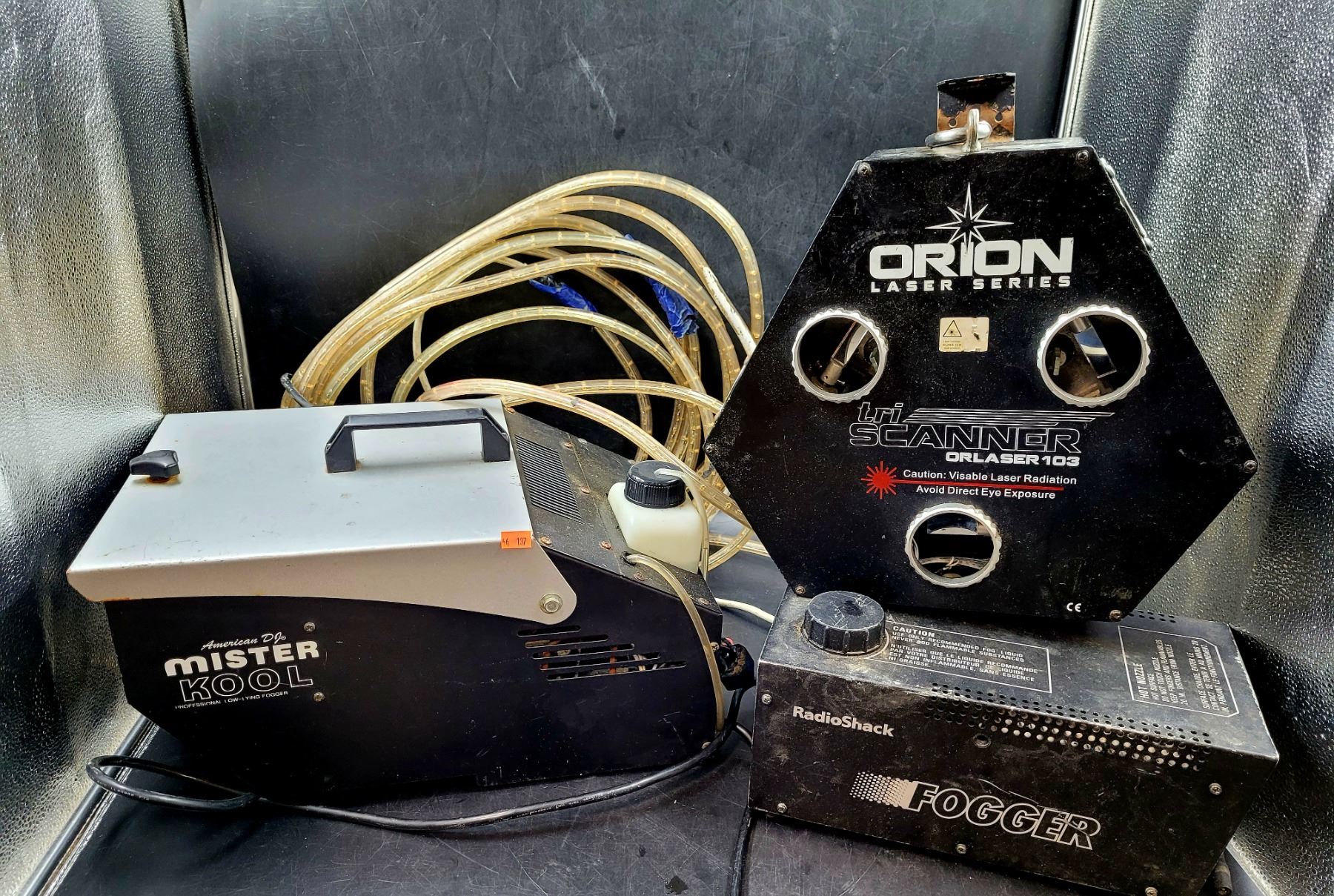 2 Fog Machines & Orion Triscanner Laser Light