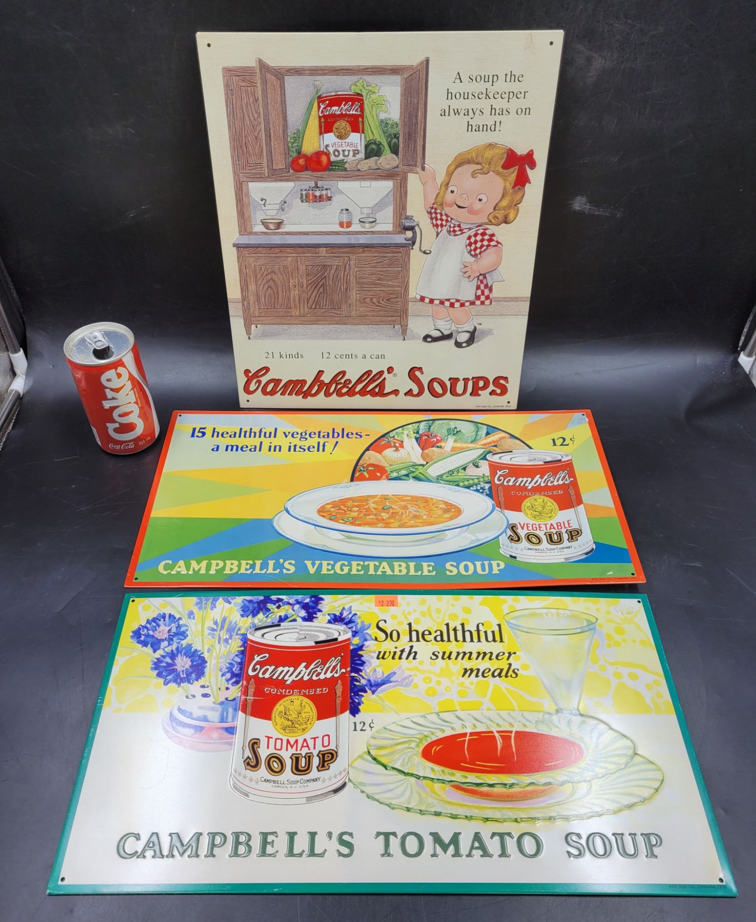 Vintage Tin Campbell's Soup Advertising Signs