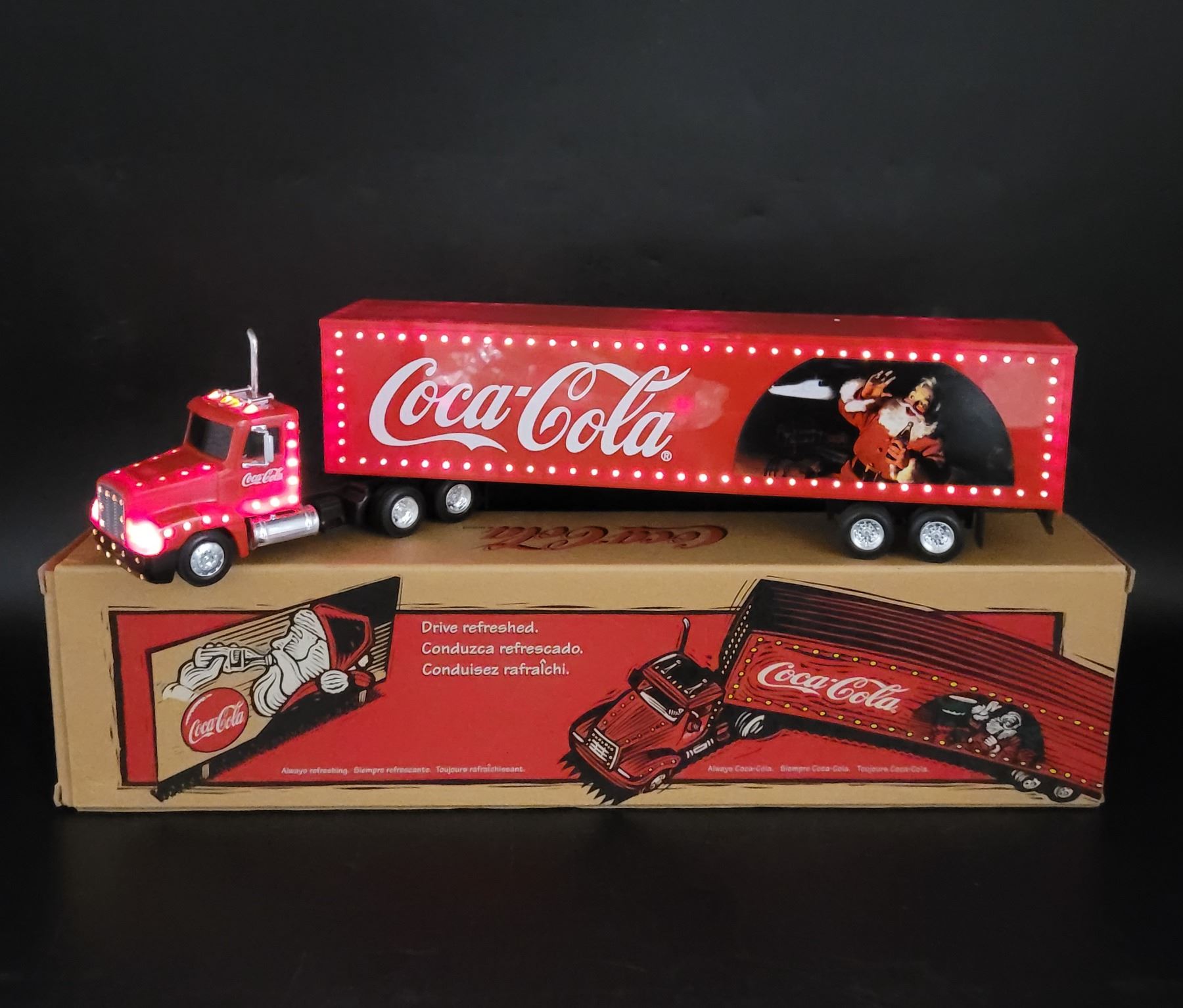 Vintage Coca-Cola Christmas Light Up Semi Truck