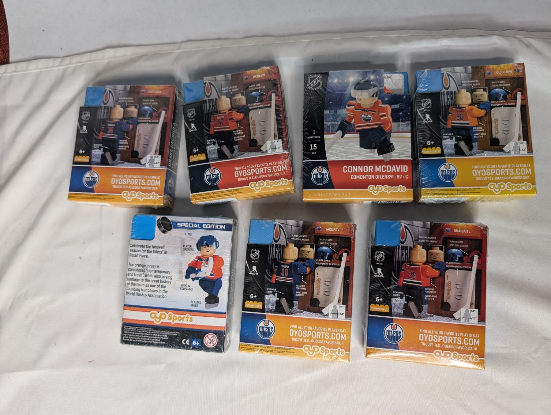 Collection of Oiler Lego Figures New in Sealed Boxes
