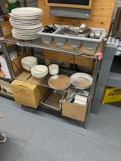 Kitchen shelf with plates/utensils