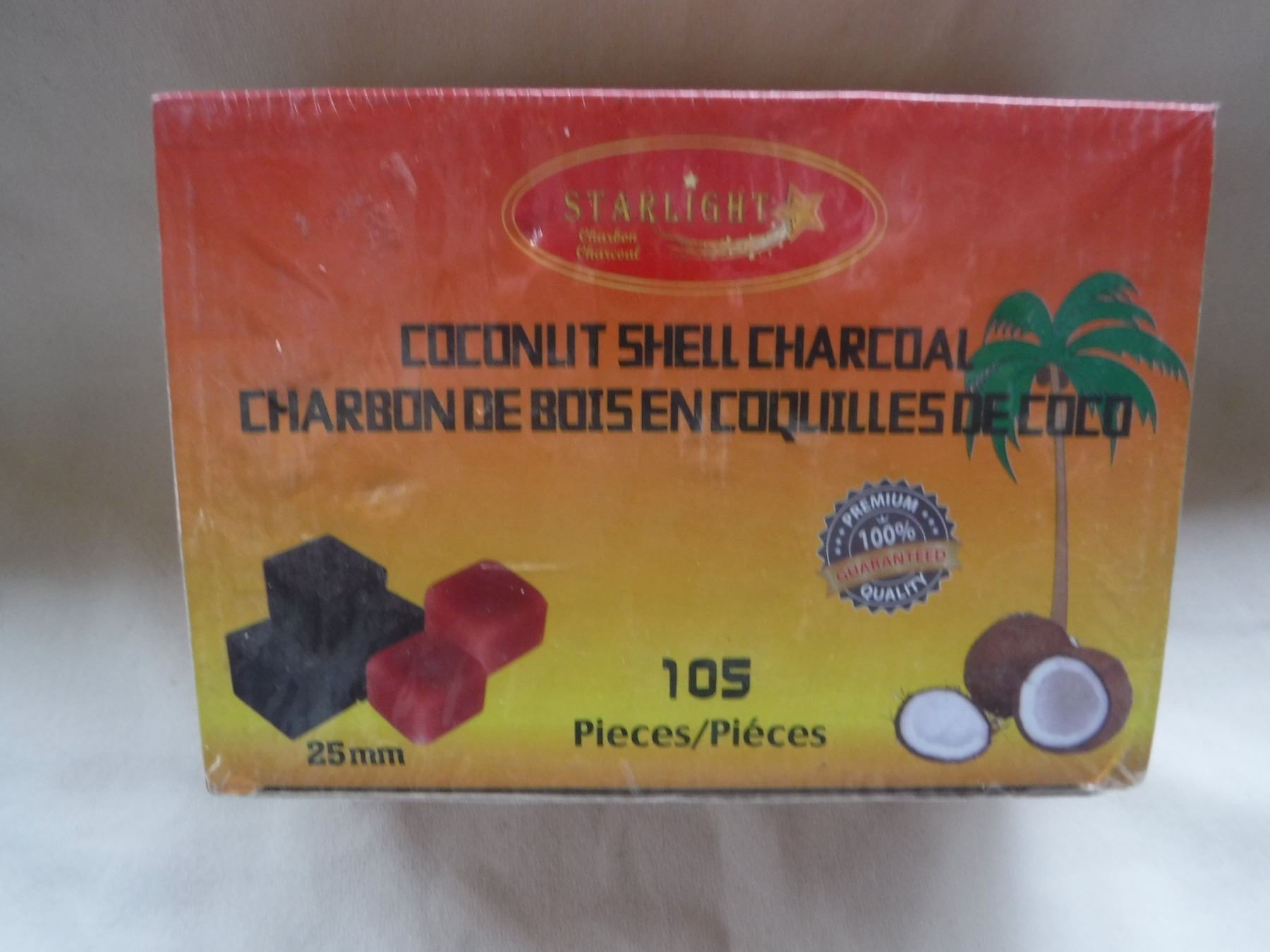 New Box of 105 Pieces Starlight Coconut Shell Charcoal