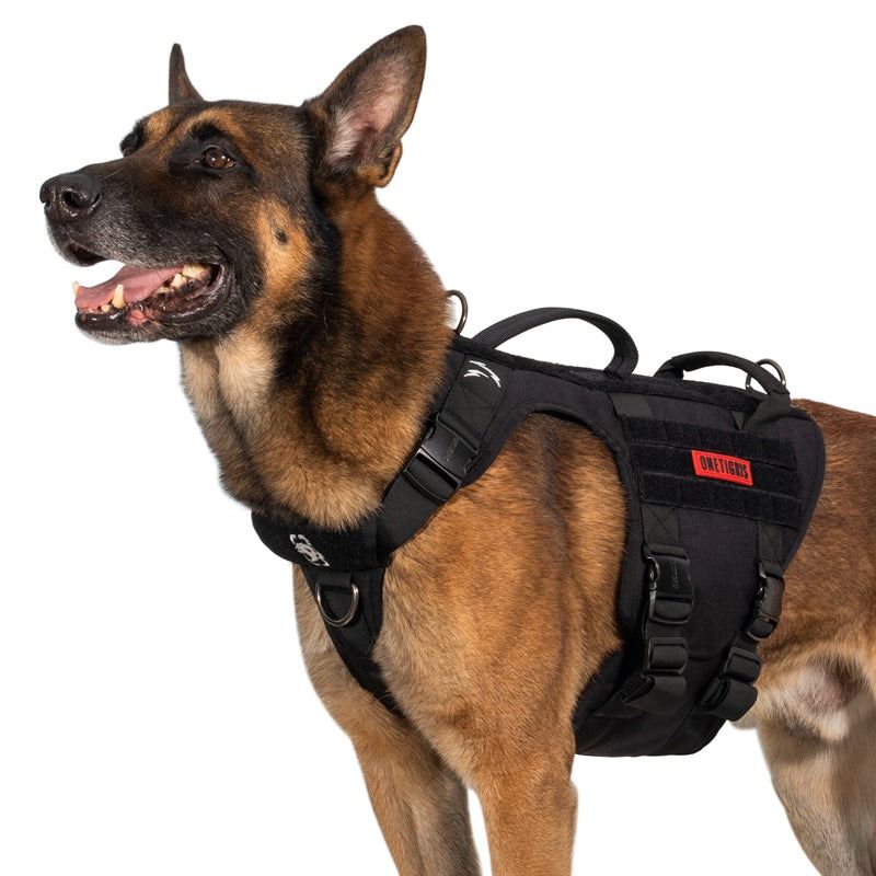OneTigris "No Pull" METALL K9 Tactical Dog Harness, 1000D Nylon, XL