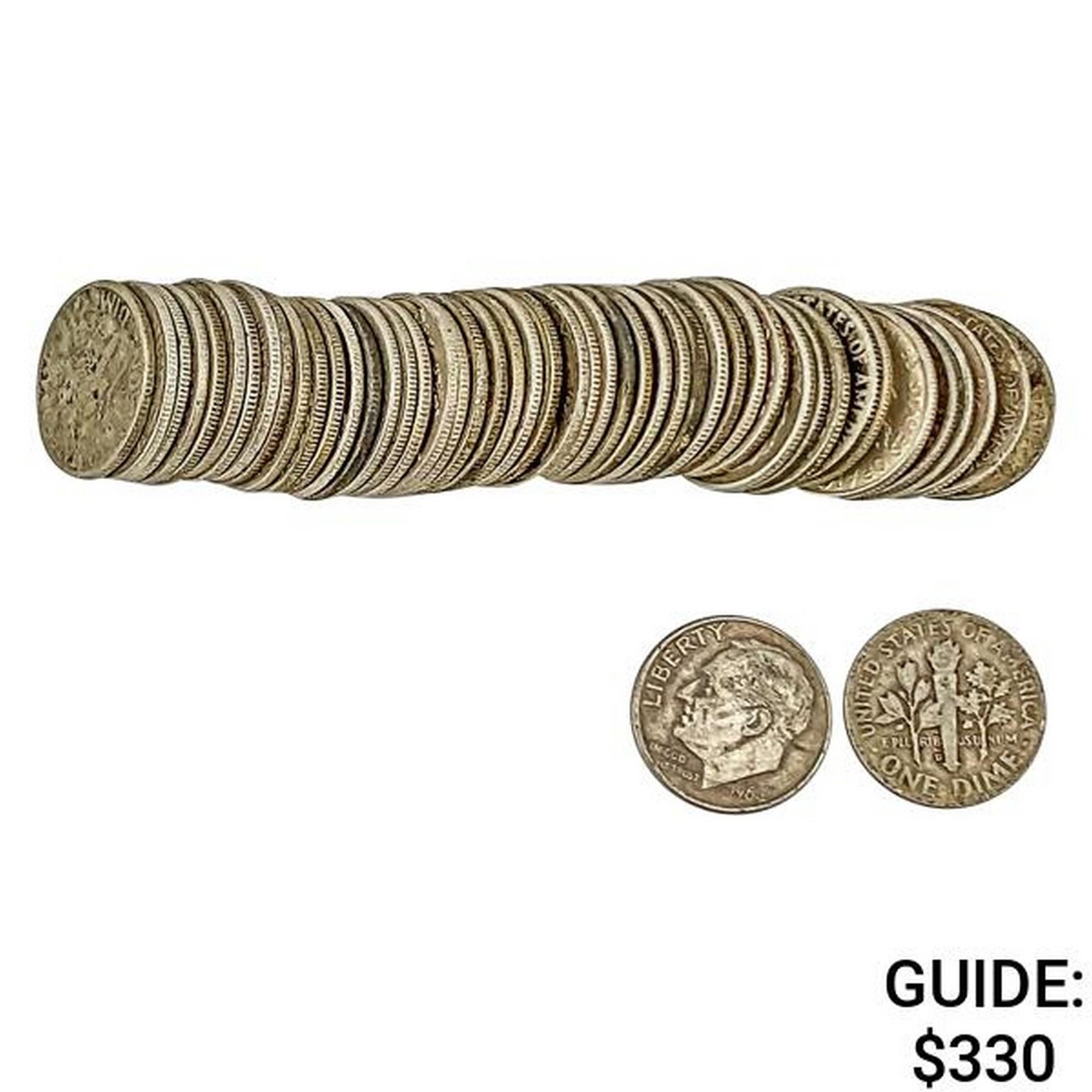 [49]1929-1964 Assorted U.S. Dime Roll