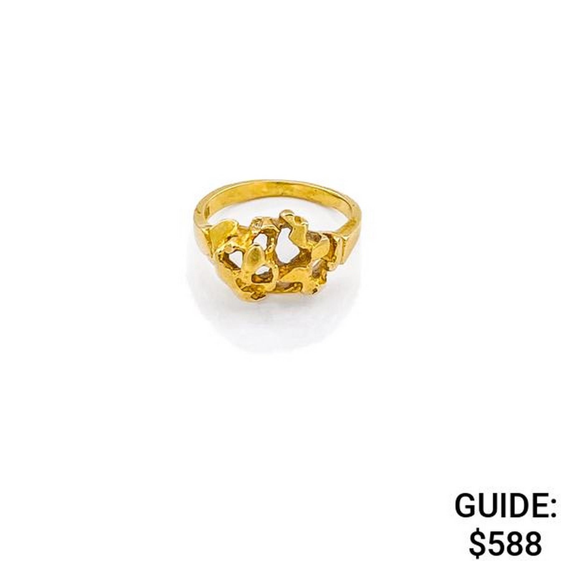 Vintage 18k Yellow Gold Nugget Ring-Size 4 (3.2g)