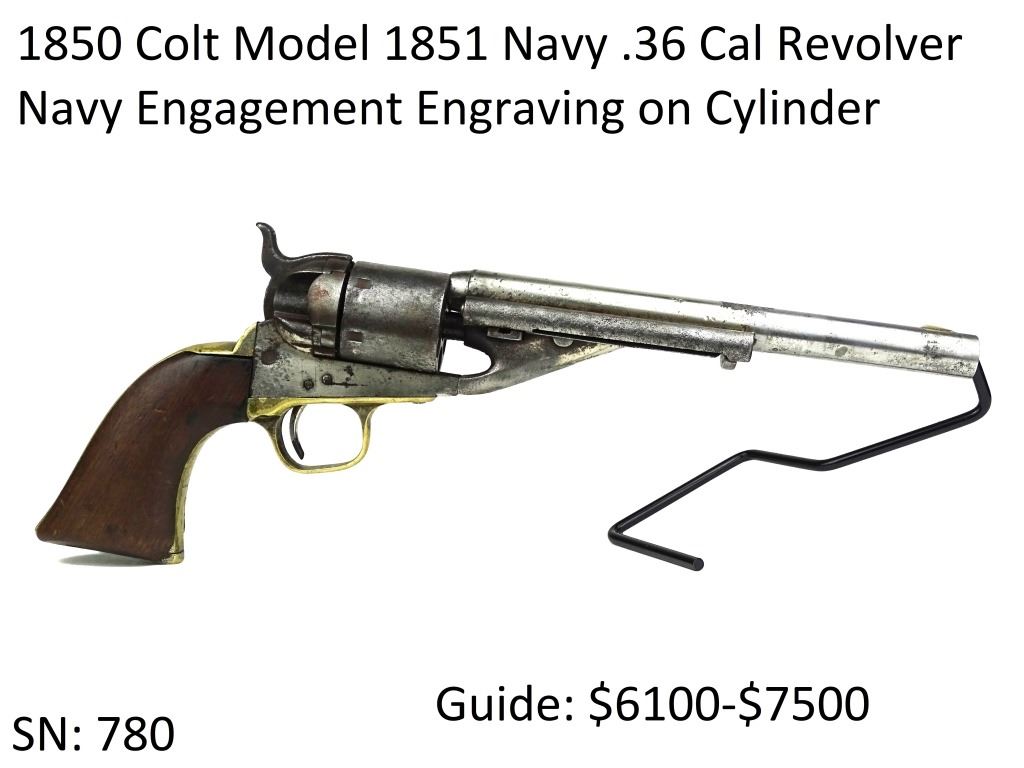 1850 Navy Engraving Colt Model 1851 .36 Cal Revolver