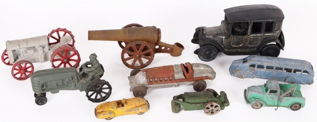 VINTAGE ASSORTED CAST IRON CARS - (8)
