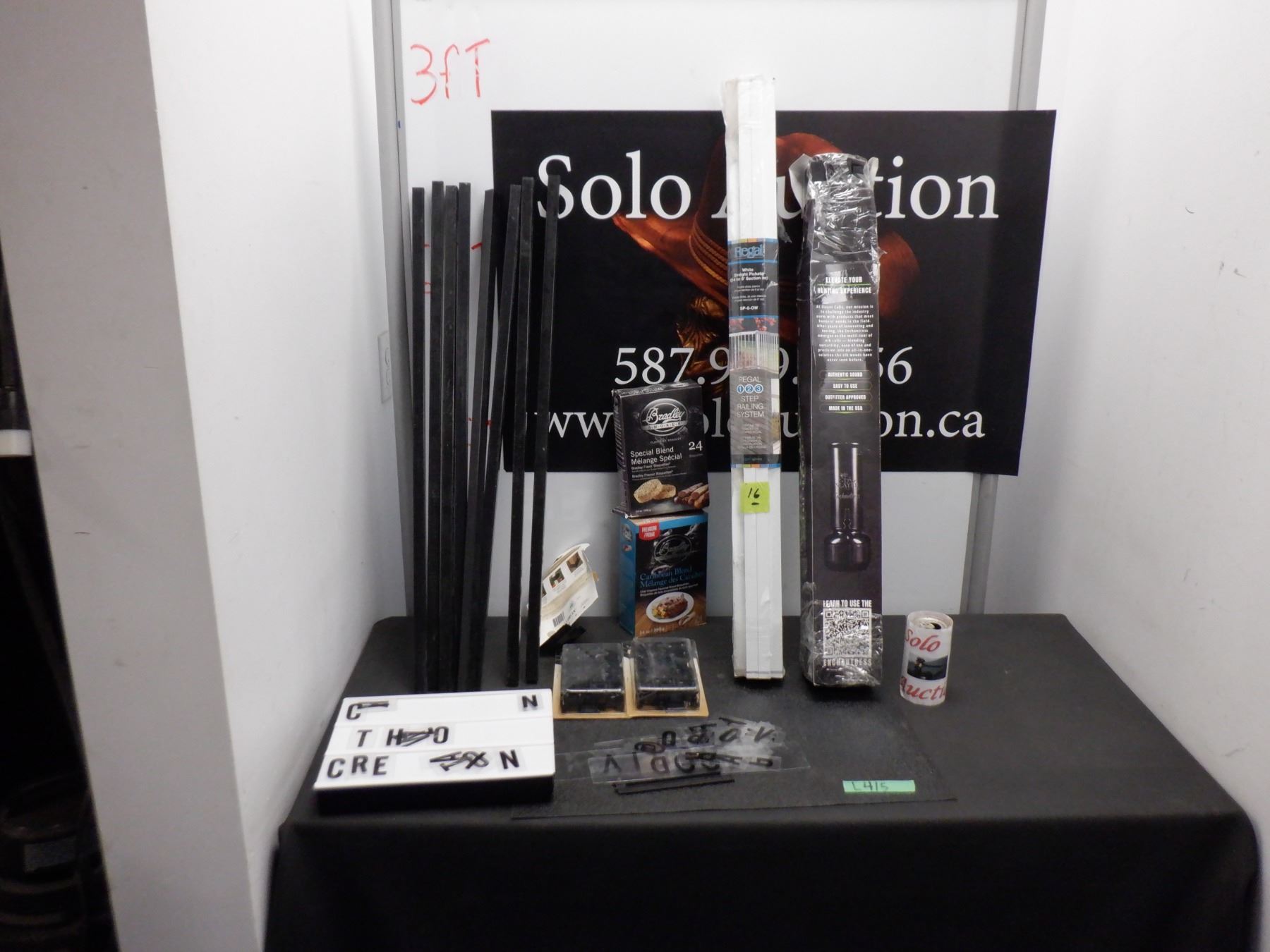 Lot of assorted items including Regal Step Railing System, Sign with ...