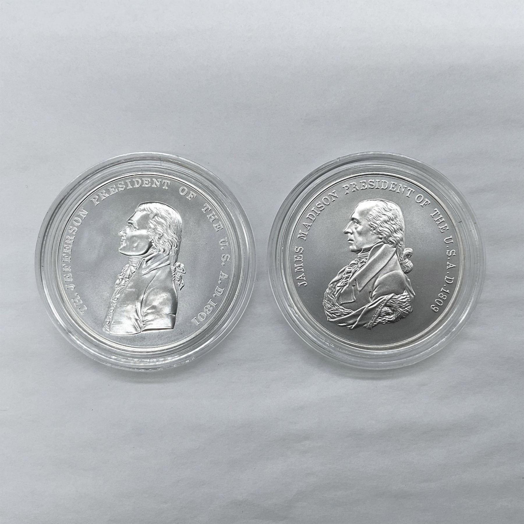 2pc US Presidential 1oz Silver Medals, Jefferson & Madison