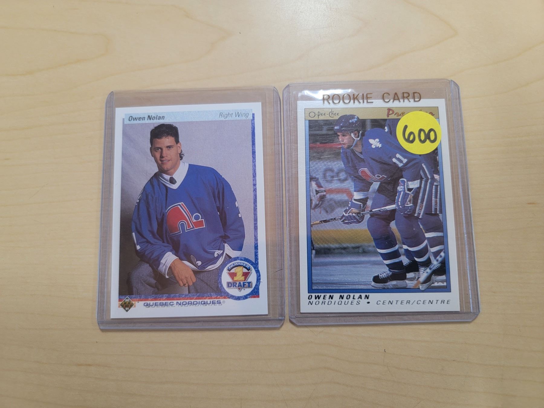 2 1990-91 Owen Nolan rookie cards - Schmalz Auctions