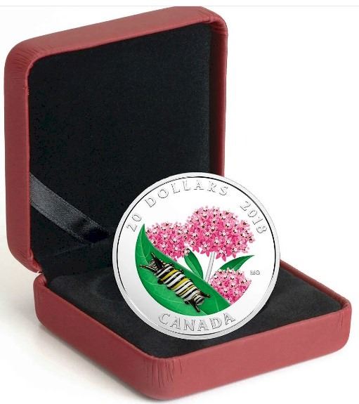 RCM lot; 2018 $20 Little Creatures: Monarch Caterpillar - Pure Silver ...