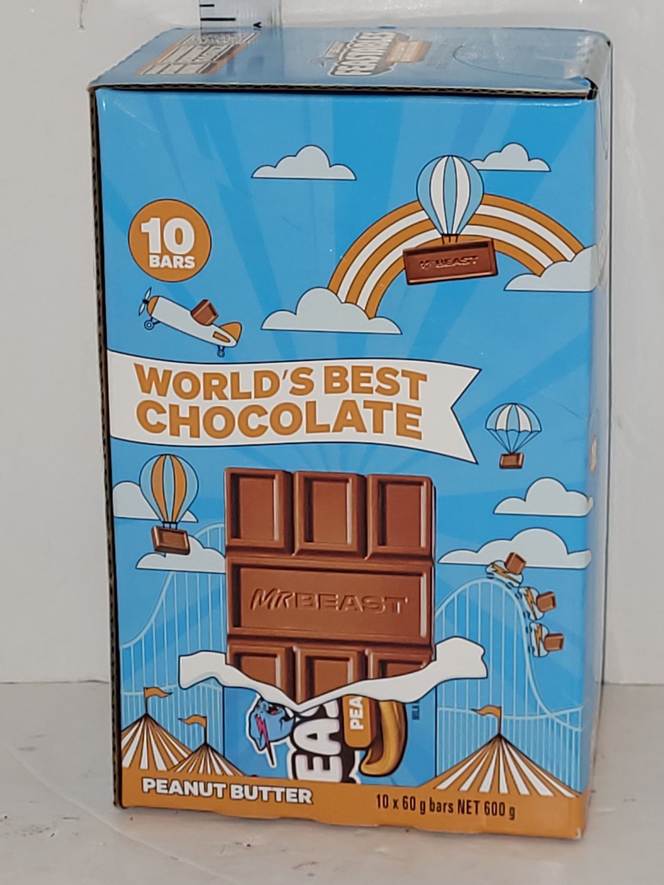 Lot of 10 Mr Beast Feastables Chocolate Bars- Peanut Butter BB Oct 30 2025