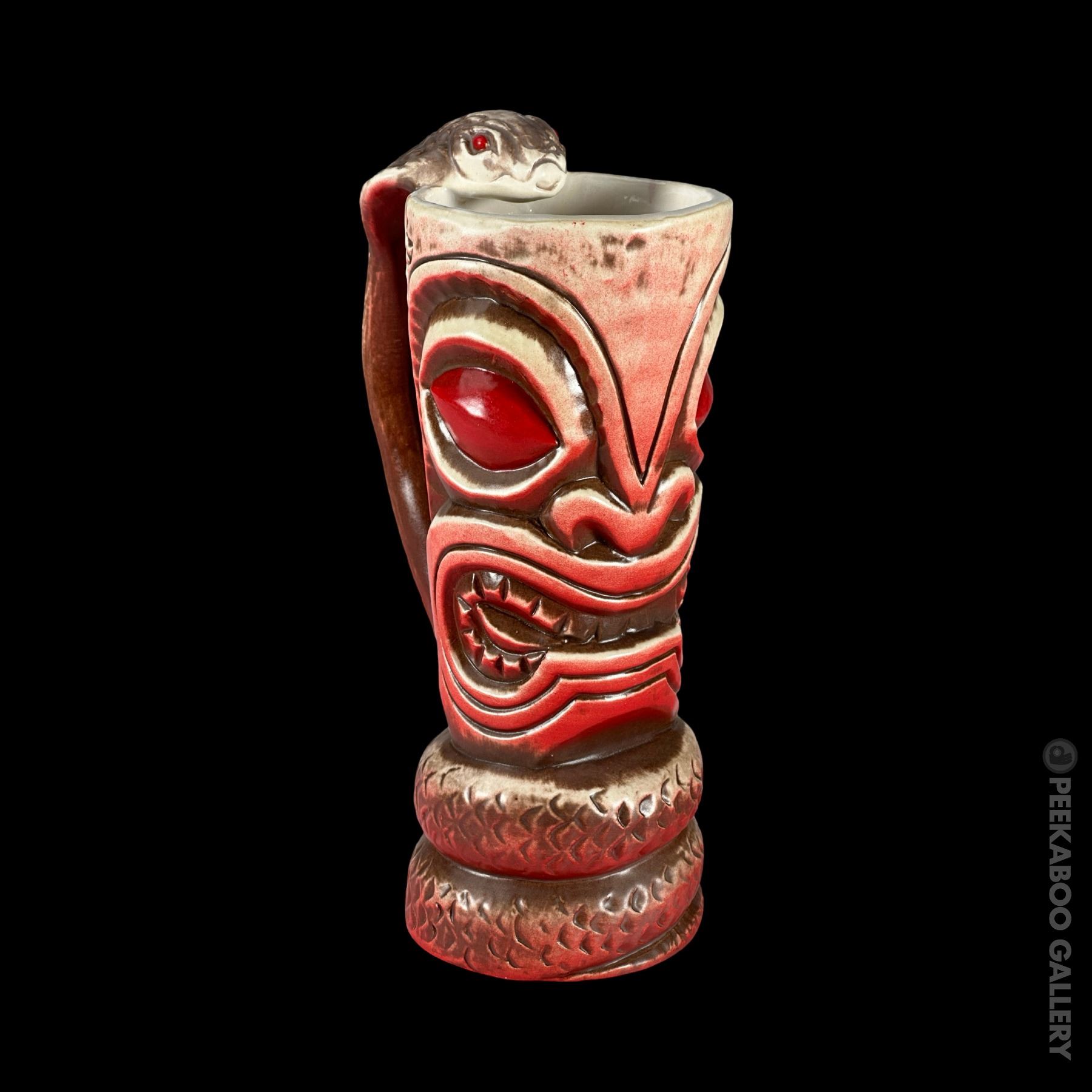 TIKI DIABLO TIKI TI COBRA FANG TIKI MUG "BLOOD & SAND" VERSION.