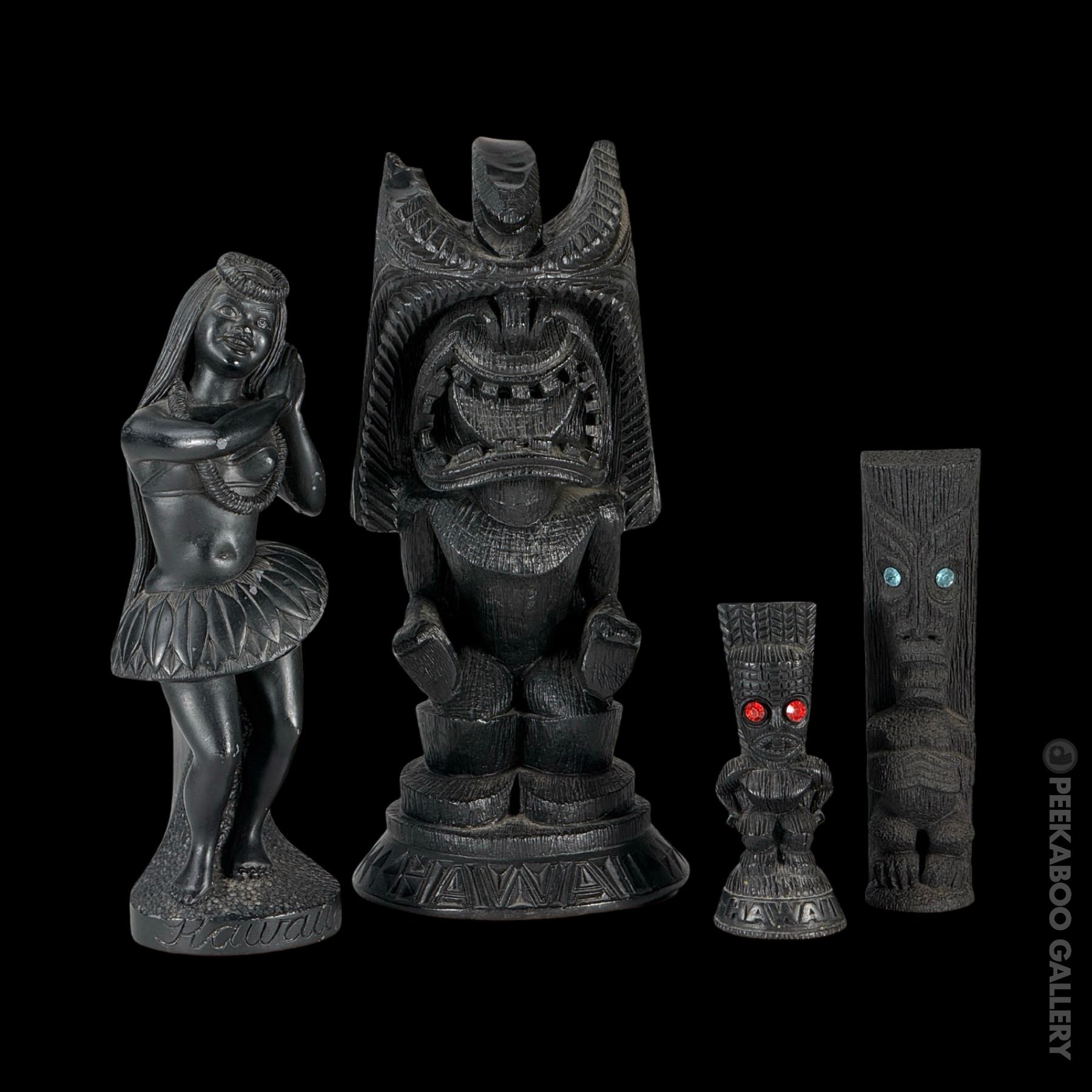 SET OF 4 (FOUR) BLACK COCO JOE LAVA FIGURALS.