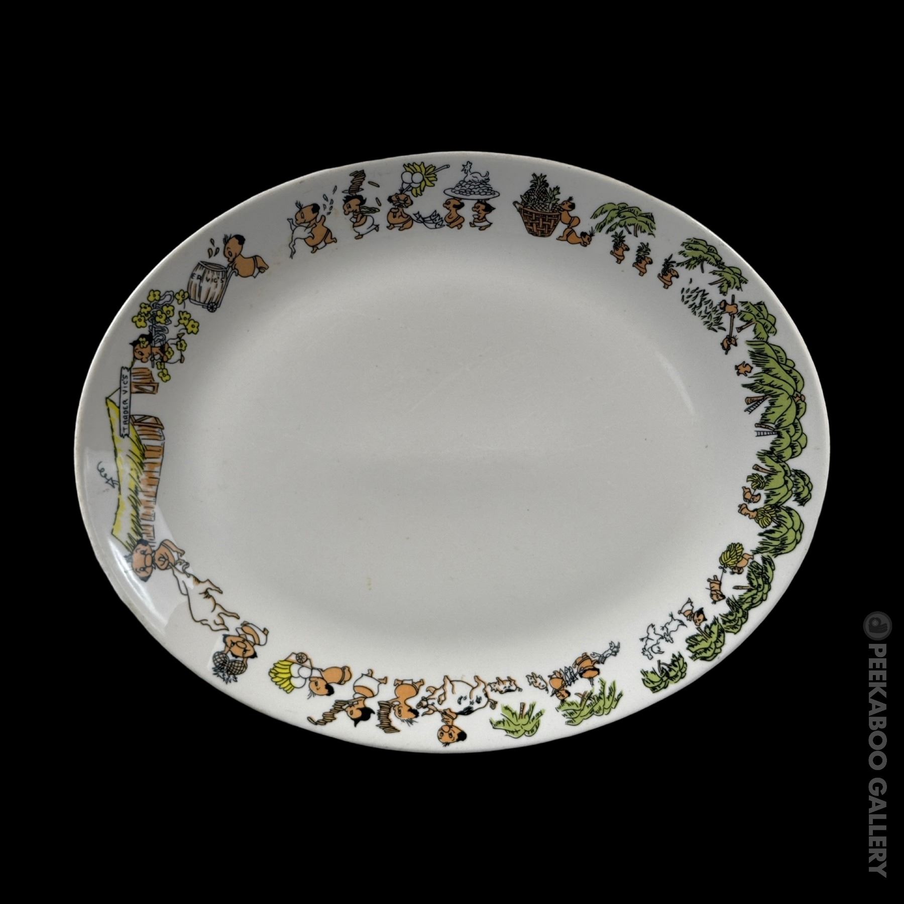 TRADER VIC'S MENEHUNE SERVING PLATTER BY THE HOMER LAUGHLIN CHINA CO., USA.