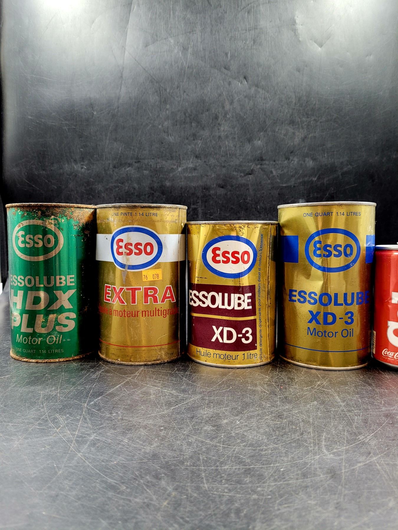 Vintage Esso Motor Oil Cans
