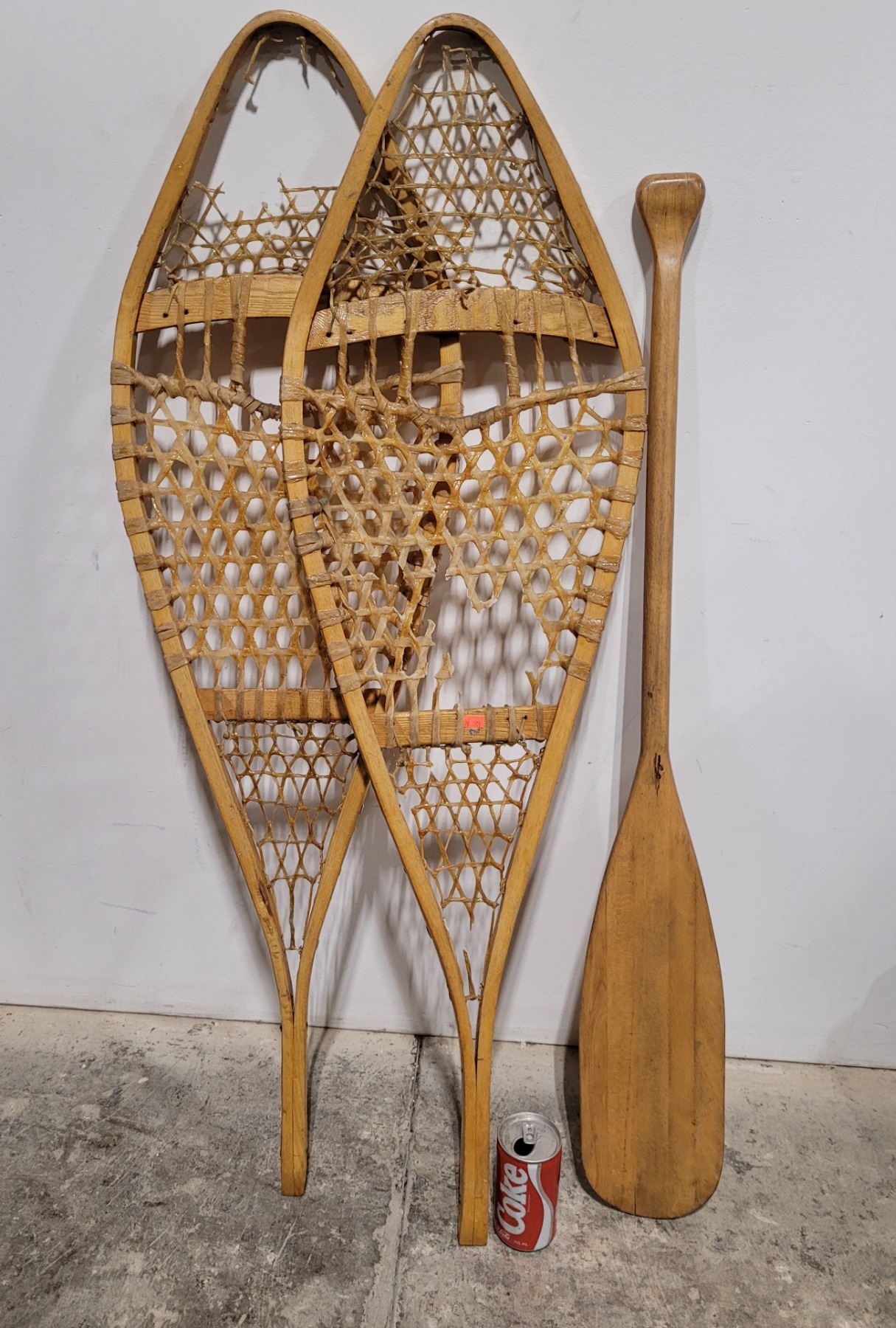 Vintage Wooden Snow Shoes & Paddle