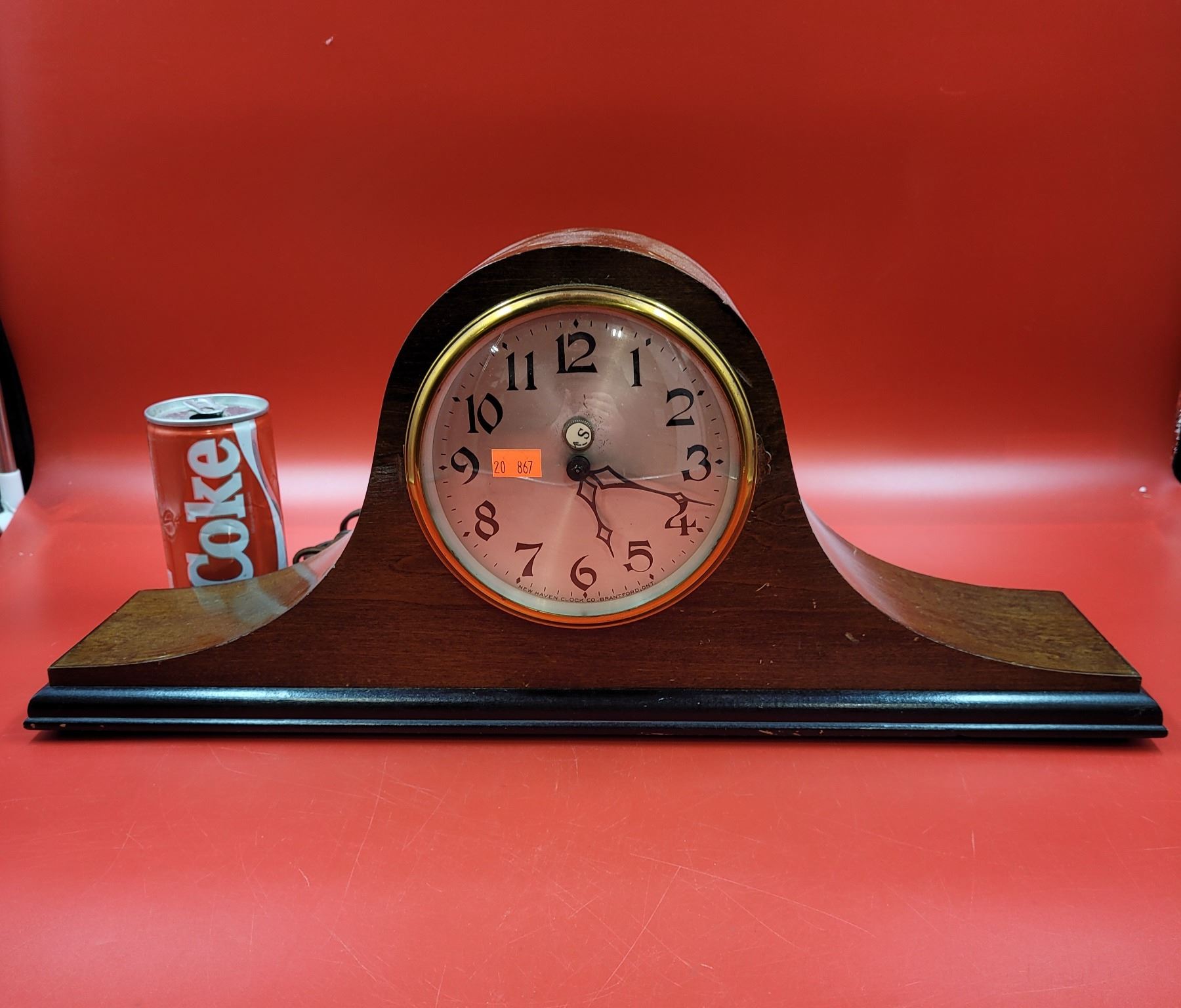 Vintage New Haven Wooden Mantle Clock