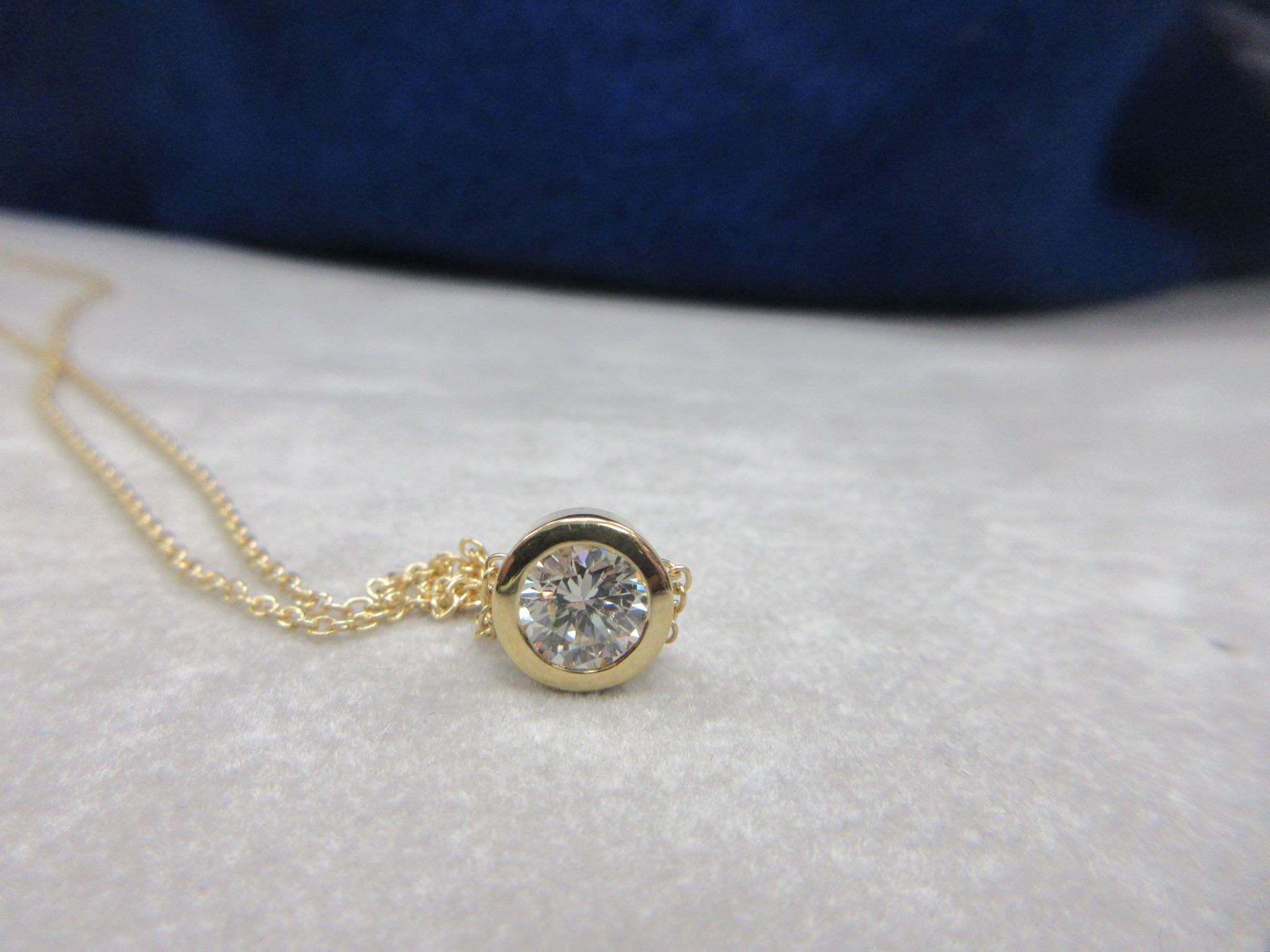 Gold Chain 18K with Custom 1.44 ct. Diamond Slider Pendant