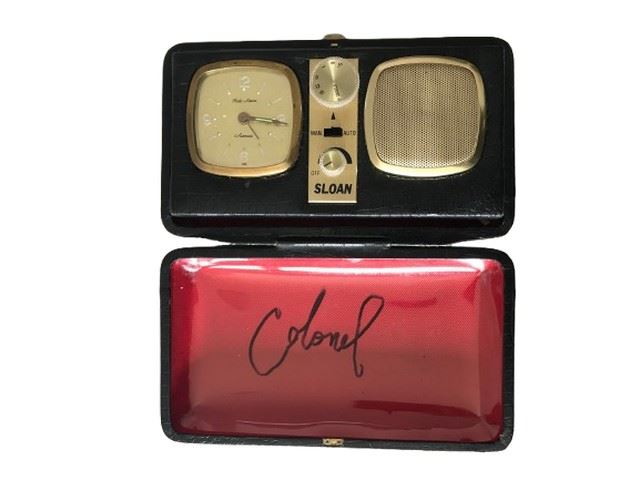 Colonel Tom Parker Elivs Gifted Signed Sloan Clock Radio