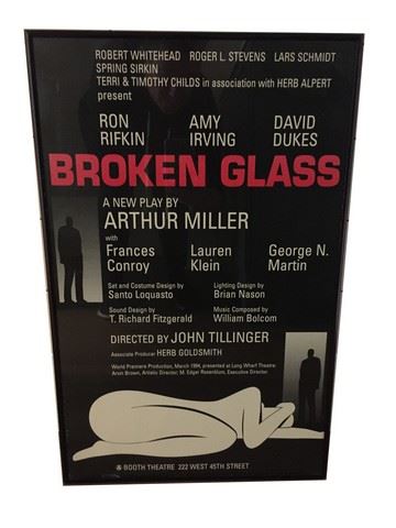 Arthur Miller's Broken Glass Theater Window Card Poster