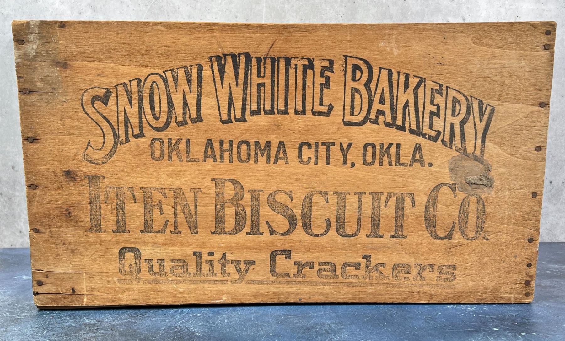 Snow White Bakery Oklahoma Wood Crate Box