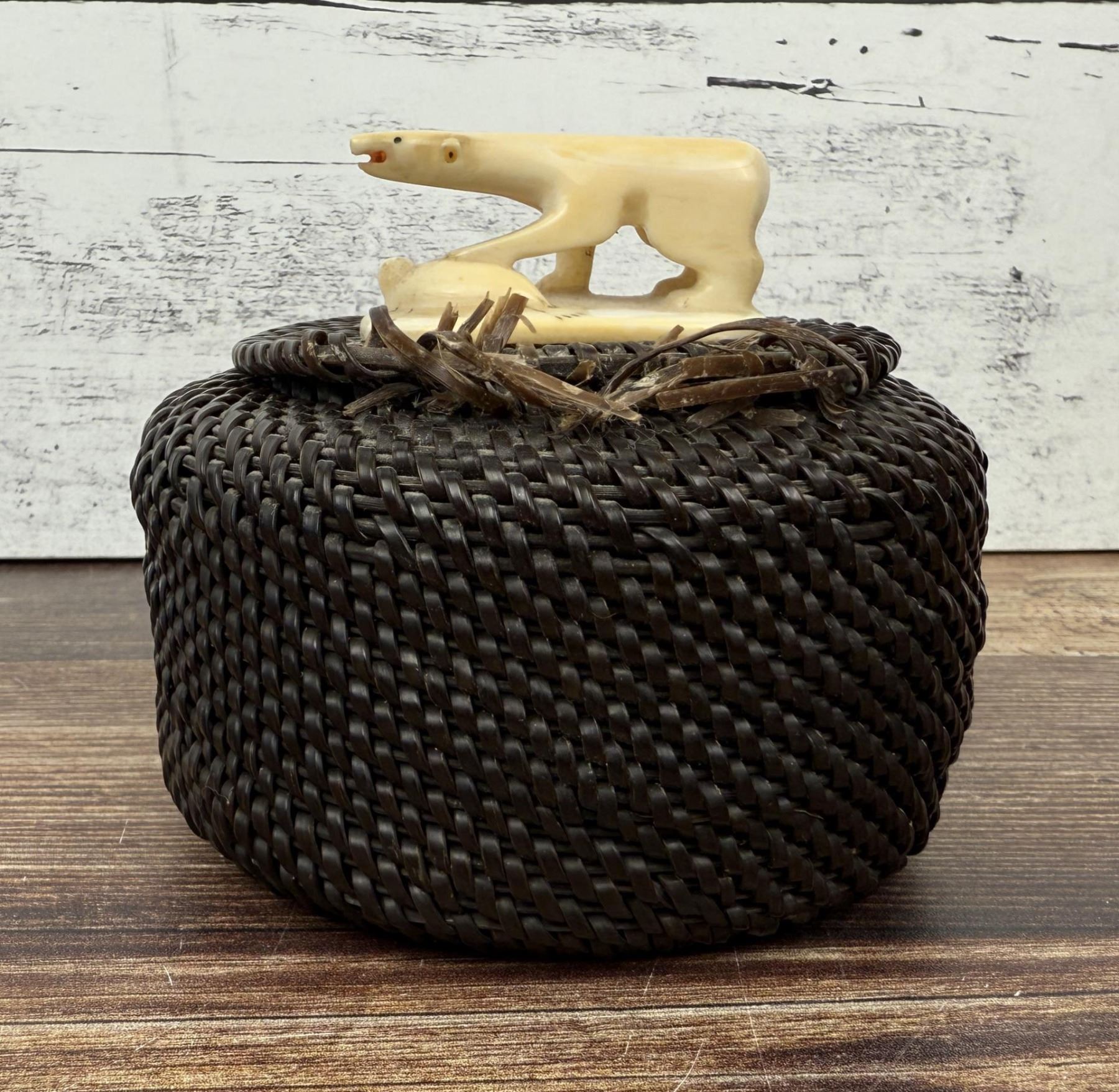 James Omnik Alaskan Inuit Eskimo Baleen Basket