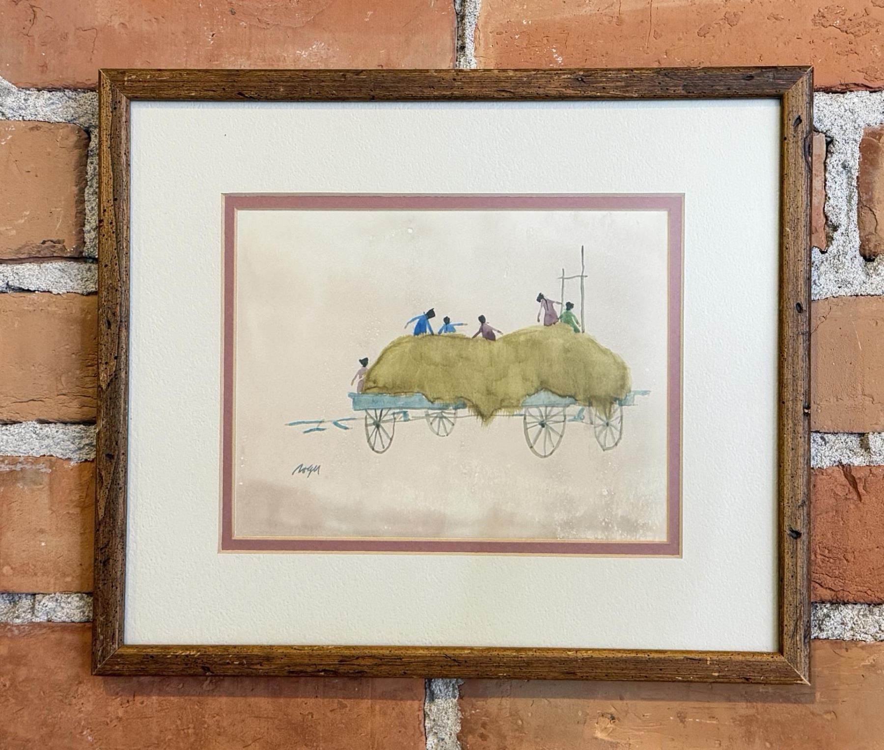Roger Haas Ohio Amish Watercolor Painting