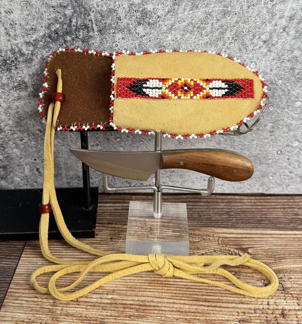 Native American Indian Beaded Neck Knife