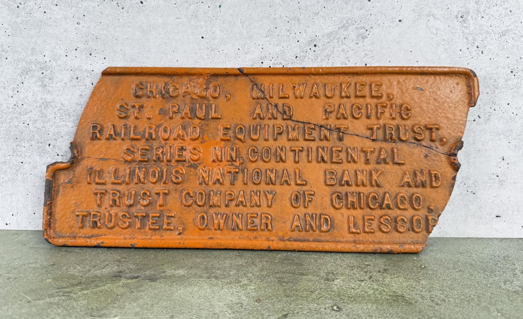 Chicago Milwaukee St Paul Pacific Railroad Sign