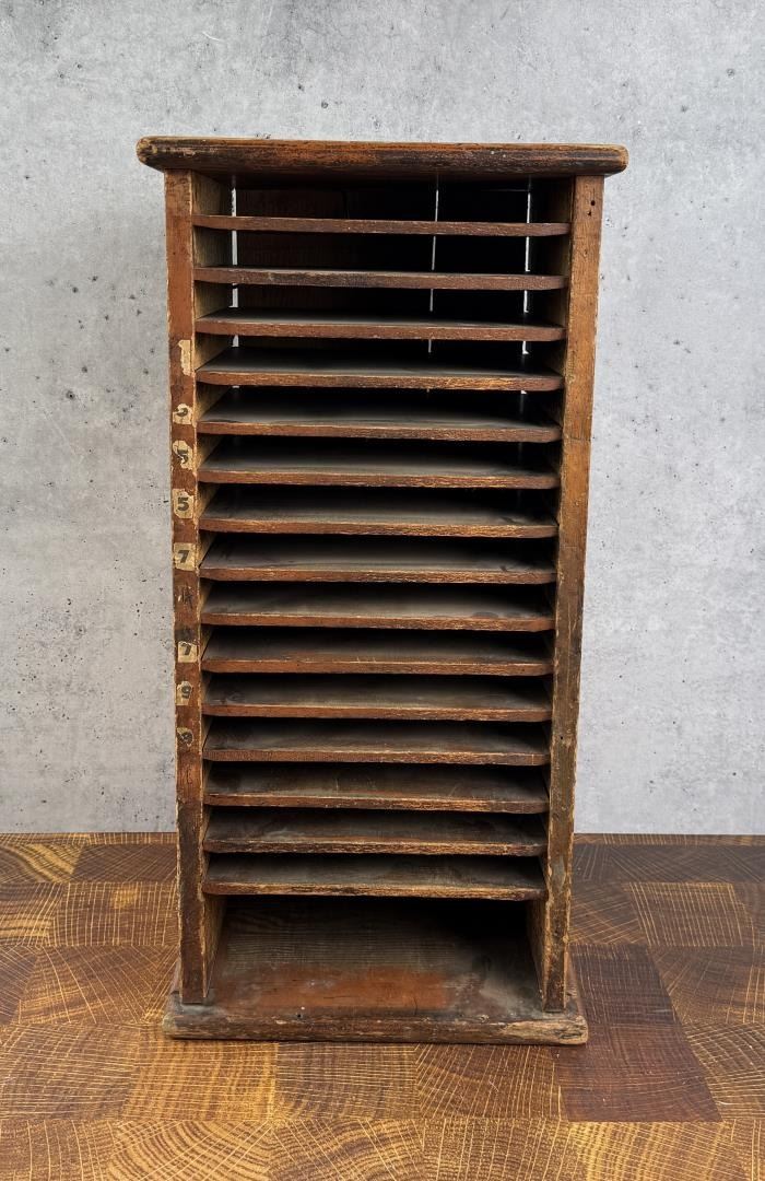 Antique Oak Railroad Paperwork Cabinet