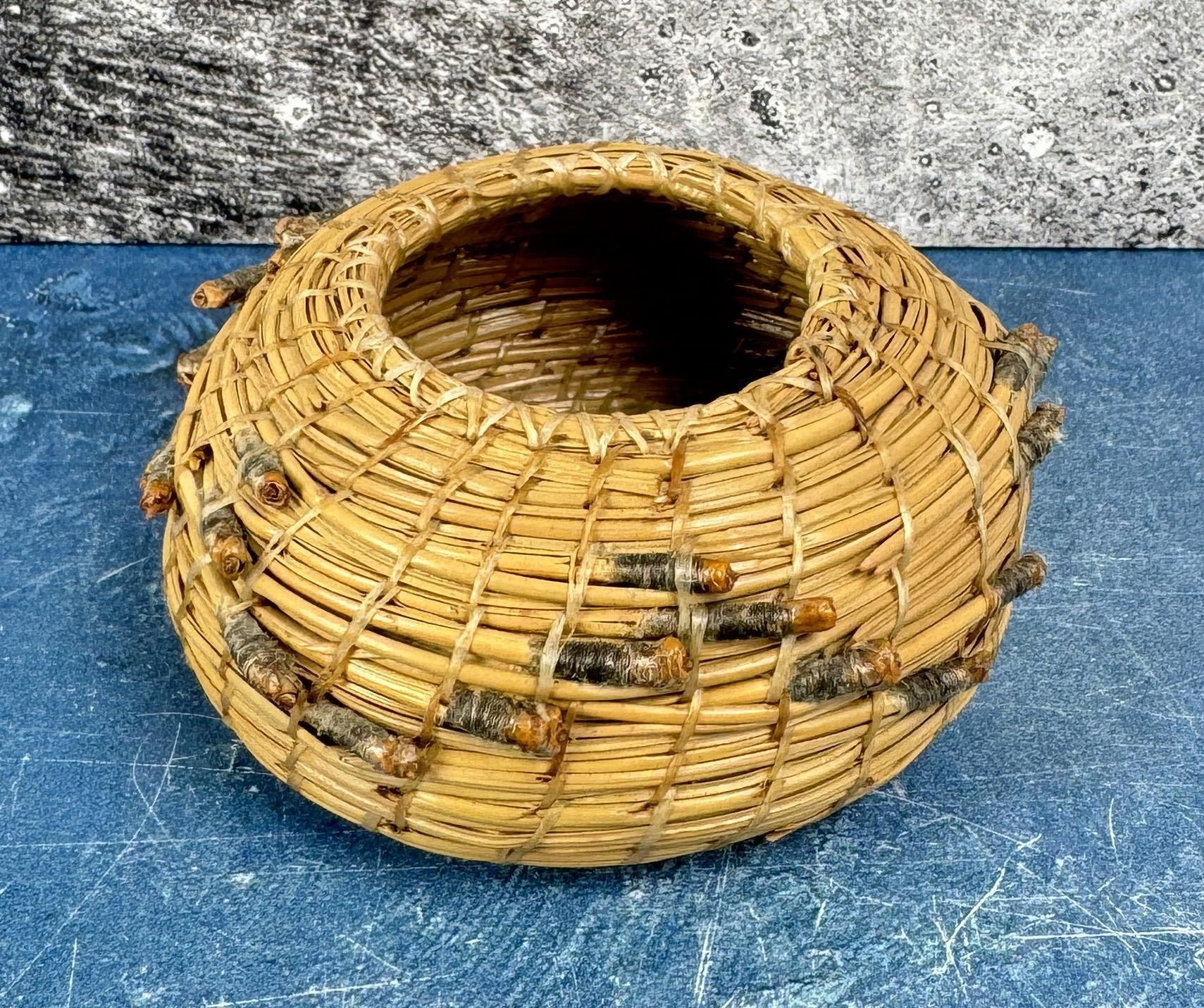 Native American Indian Pine Needle Basket