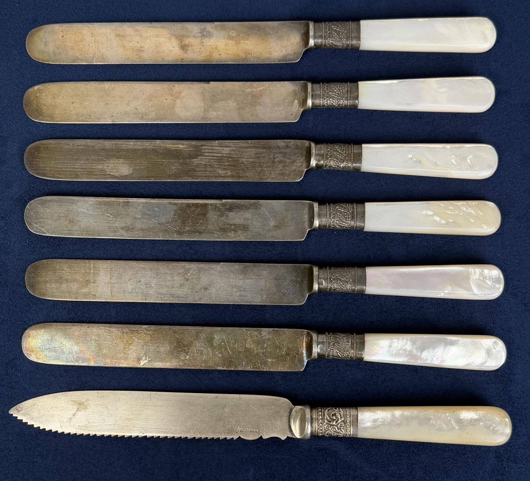 Antique Mother Of Pearl Handled Knives
