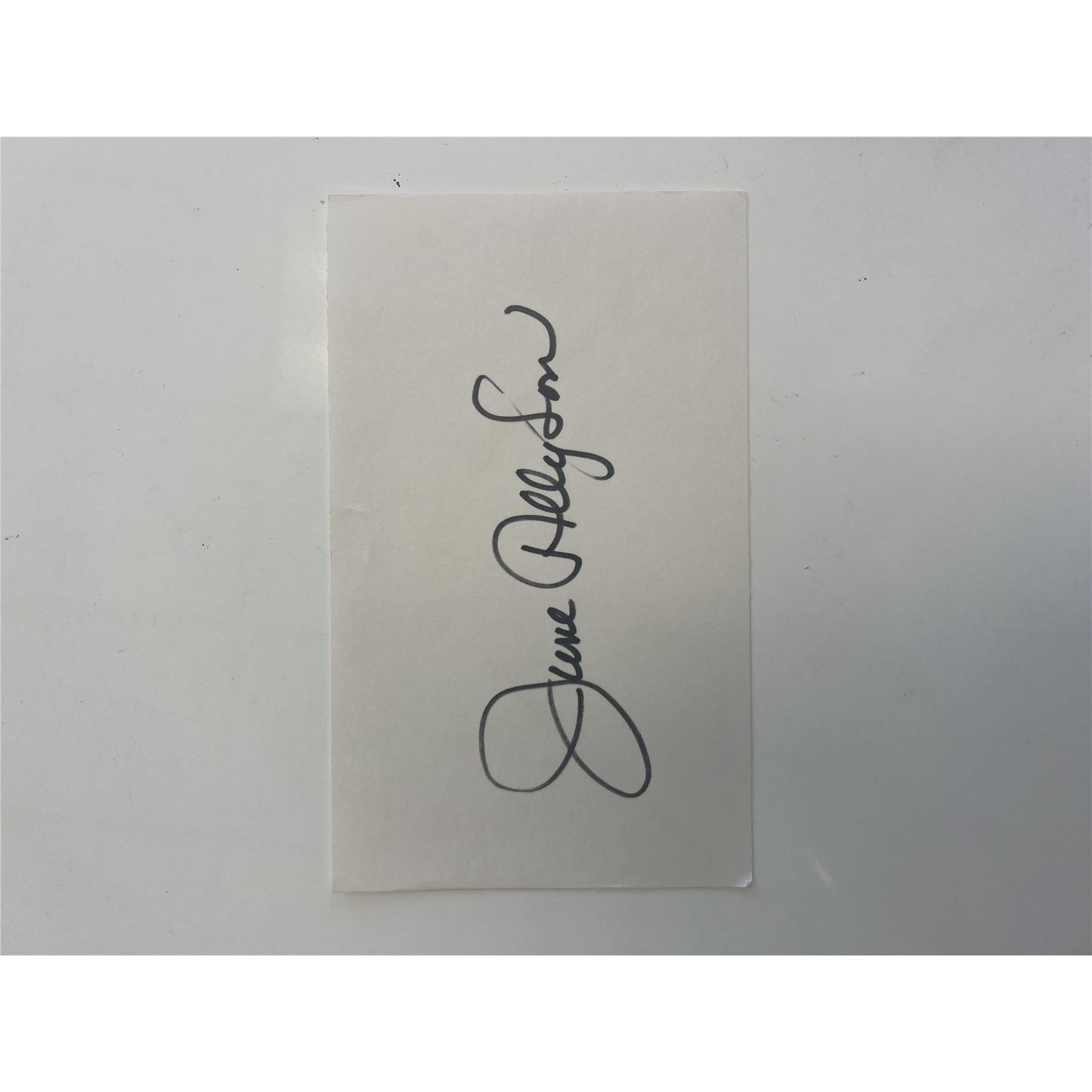 Actress June Allyson original signature