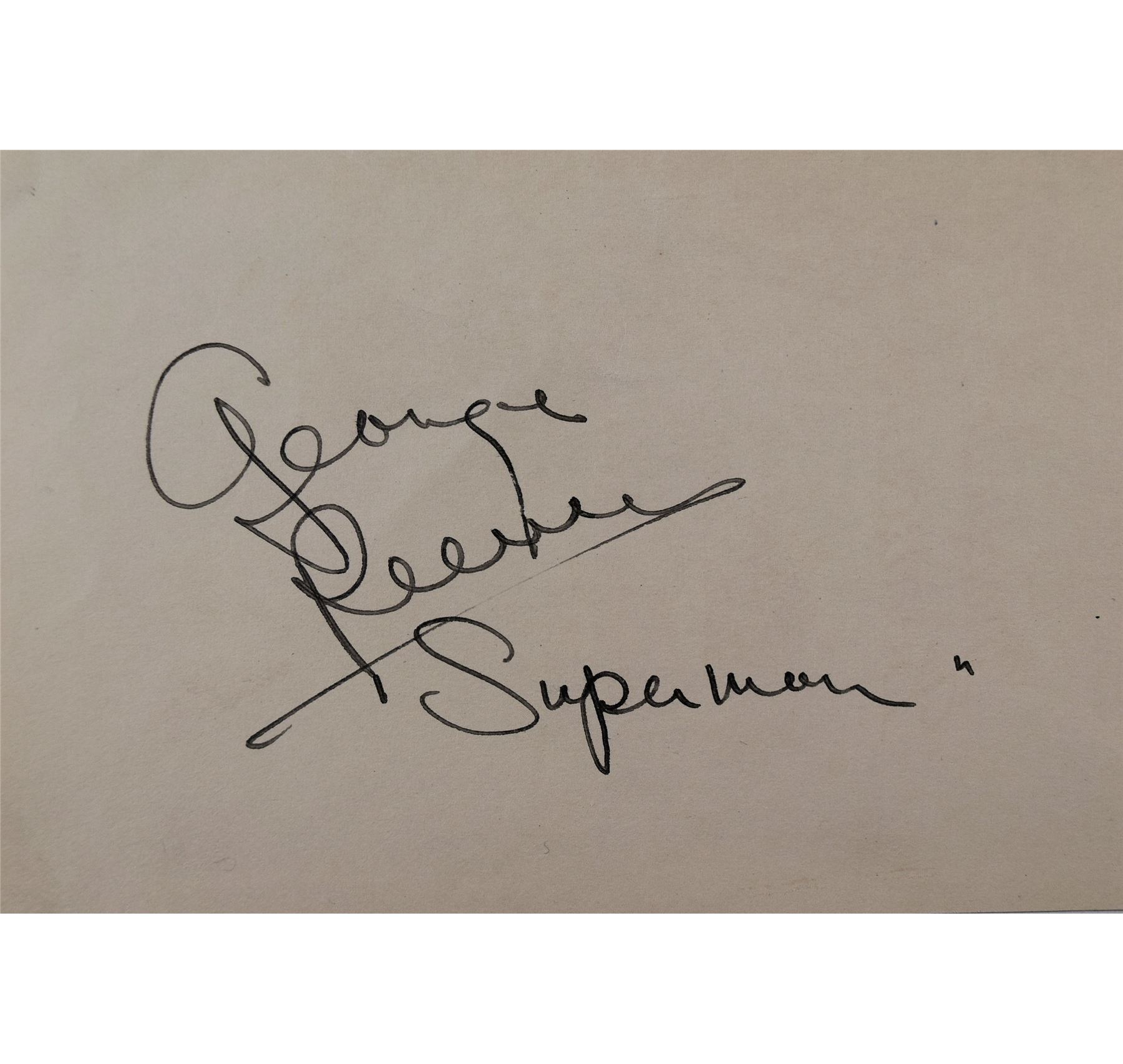 Superman George Reeves signature slip