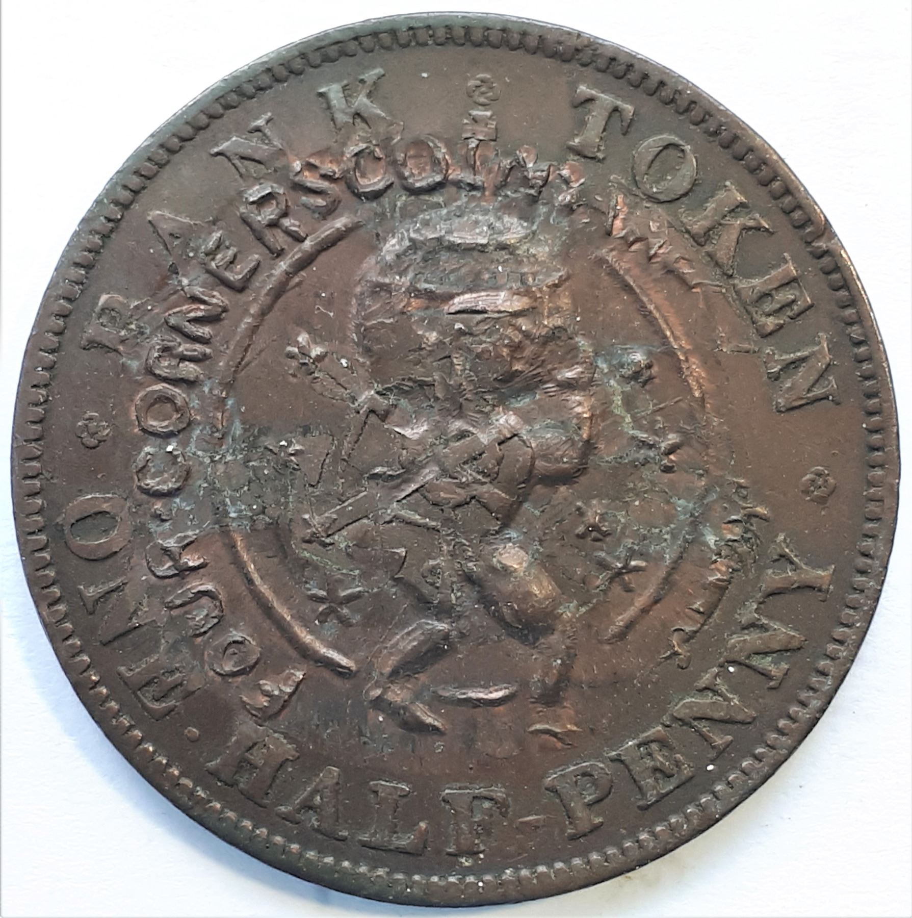 Canada, Token "Four Corners Coin and Currency" Counterstamped on Half ...