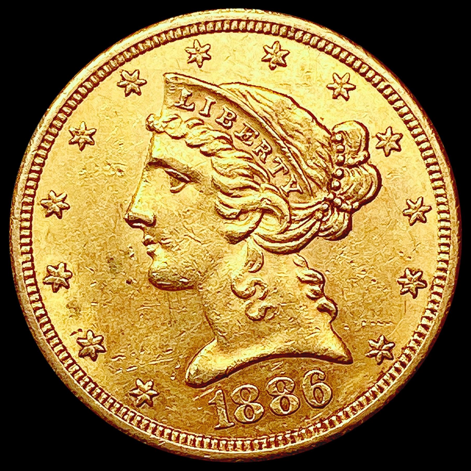 1886-S $5 Gold Half Eagle UNCIRCULATED