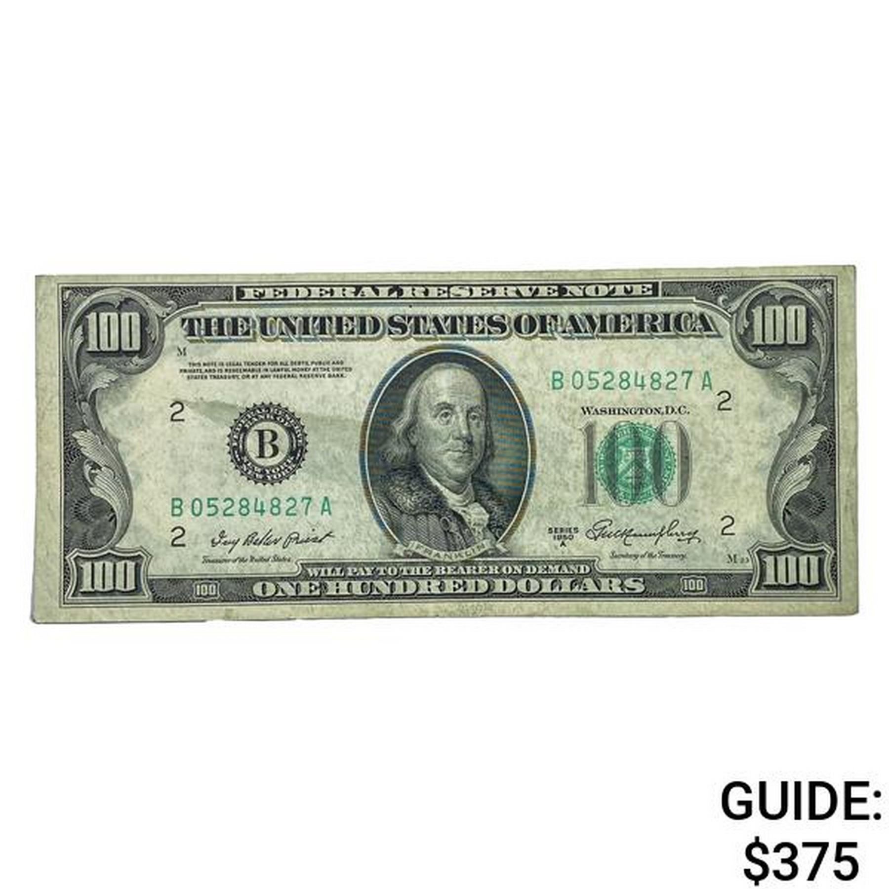 1950A $100 U.S Federal Reserve Note